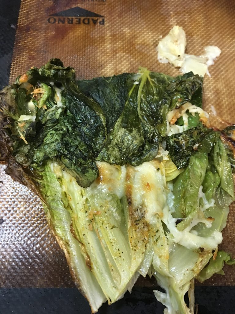 Baked Romaine Salad and Baked Avocado Side Dish